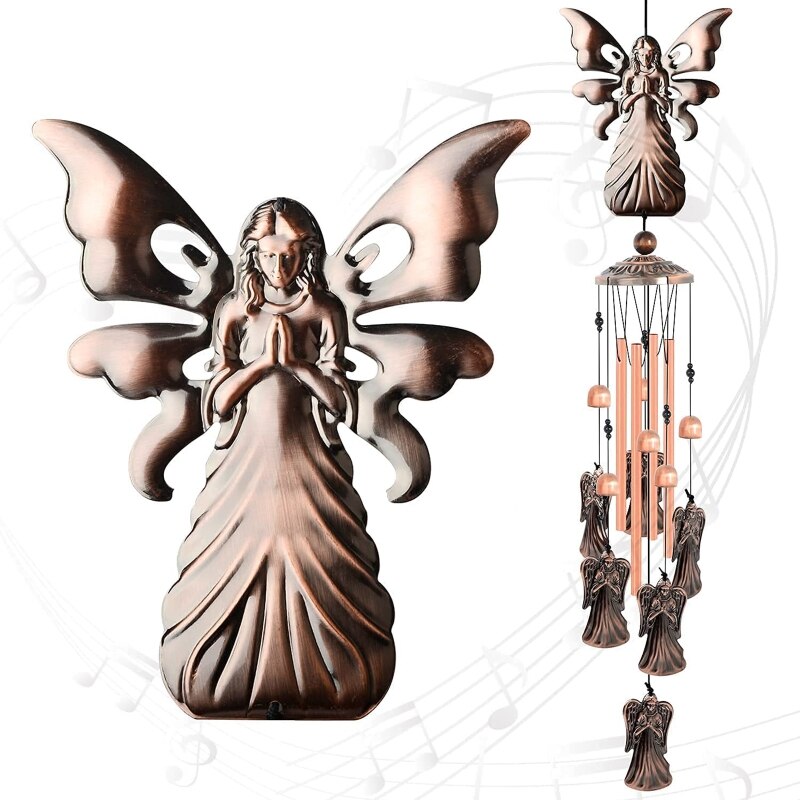 Plating Metalen Angel Wind Chime En Haak Angels Wi... – Vicedeal
