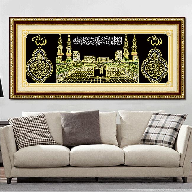 5D Diamonds Embroidery Islam Muslim Holy Kaaba Mosque Round Diamond ...