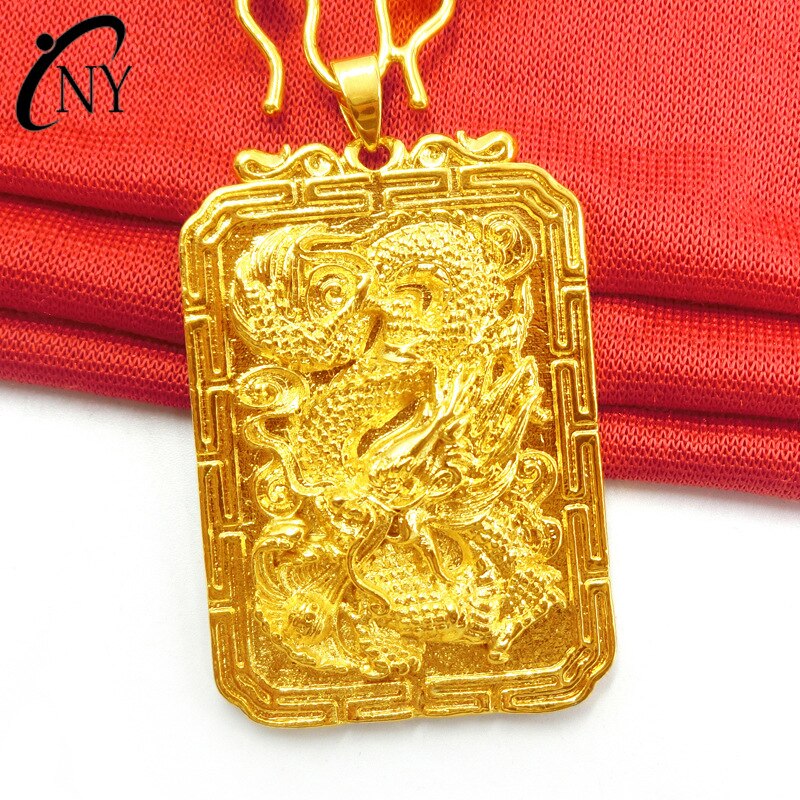 Luxury 24k yellow Gold Plated Dragon Pendant for M... – Grandado