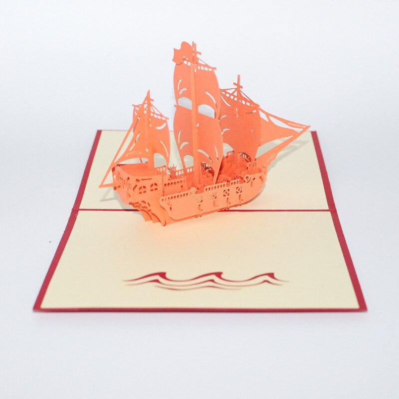 1pcs Business Greet Cards 3D Classic Sailboat DIY ... – Vicedeal