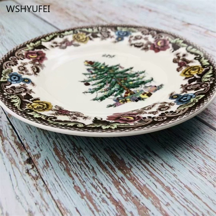 6.5 inch ceramic plate Christmas tree series sashi... – Grandado