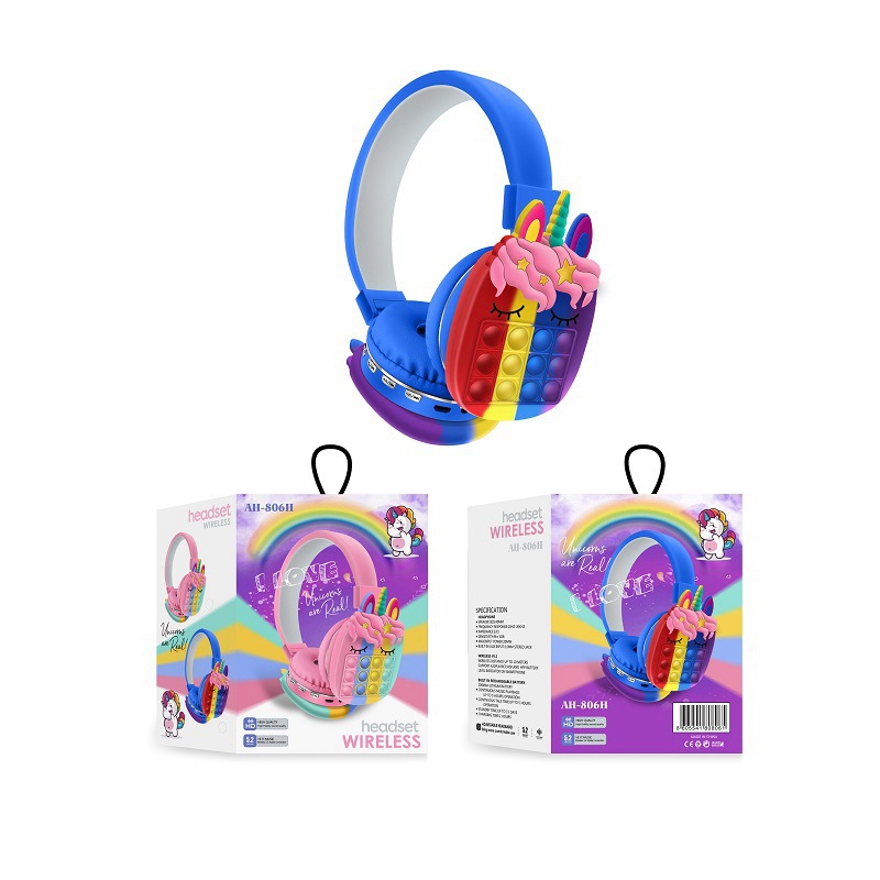 Rainbow unicorn Wireless Headphones Bluetooth Head... – Grandado