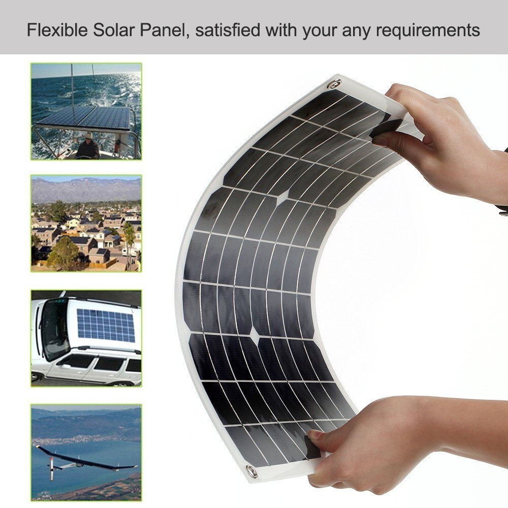 30W 18V Flexible Solar Panel System Battery Dual O... – Grandado