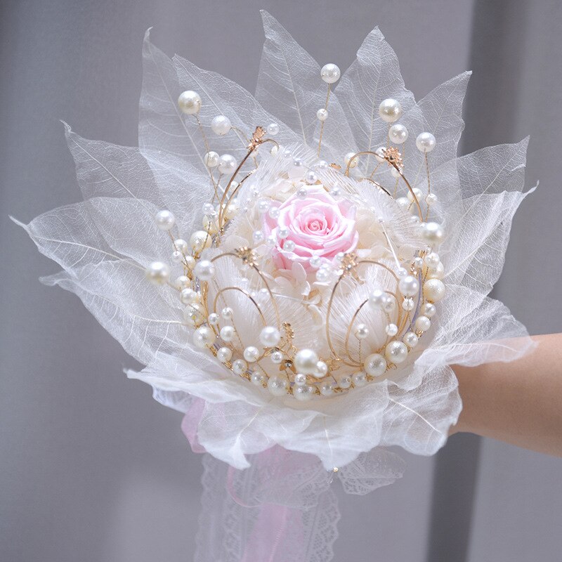 Janevini luksus krystal bryllup buketter med perle... – Grandado