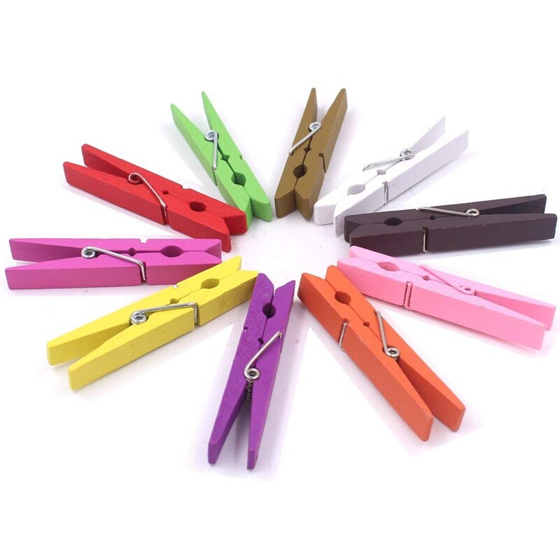 3-Inch Large Natural Colorful Wooden Clothespins, ... – Grandado
