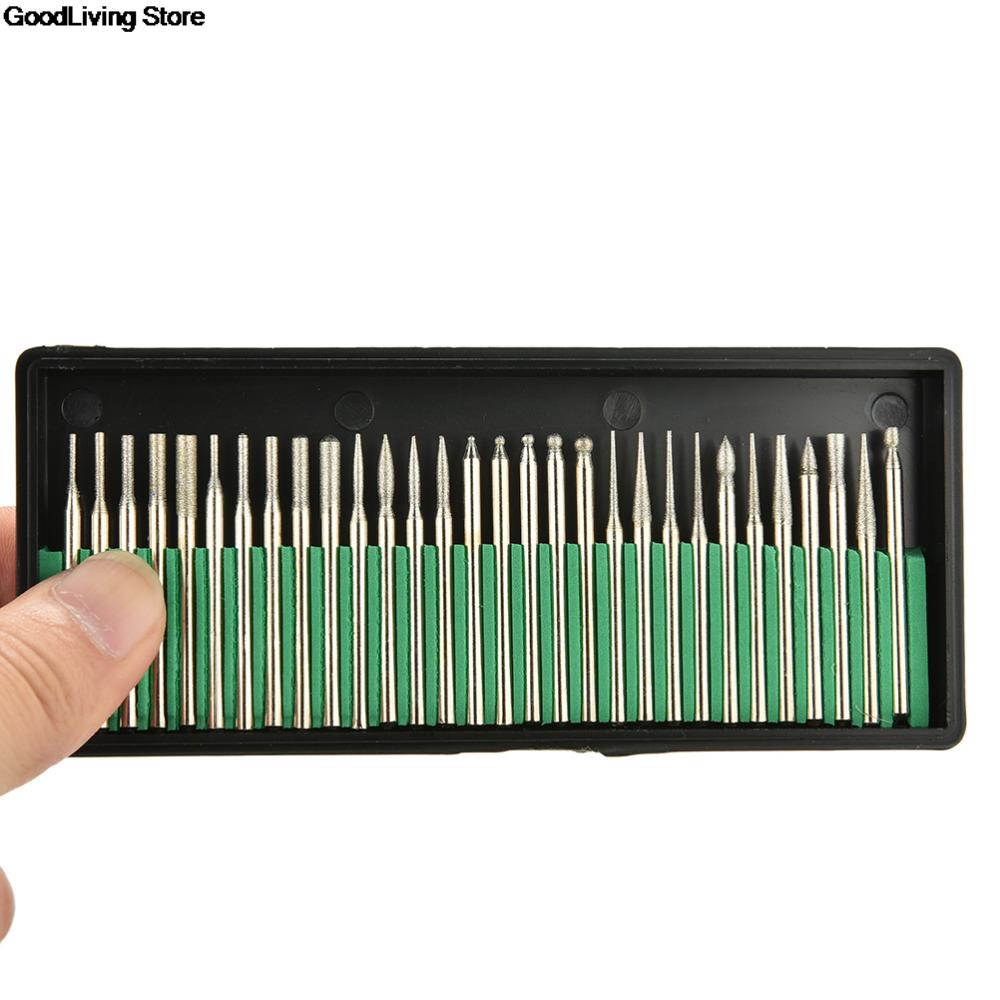 30pcs 3.175mm Titanium Diamond Burrs Bur Bit Set D... – Vicedeal