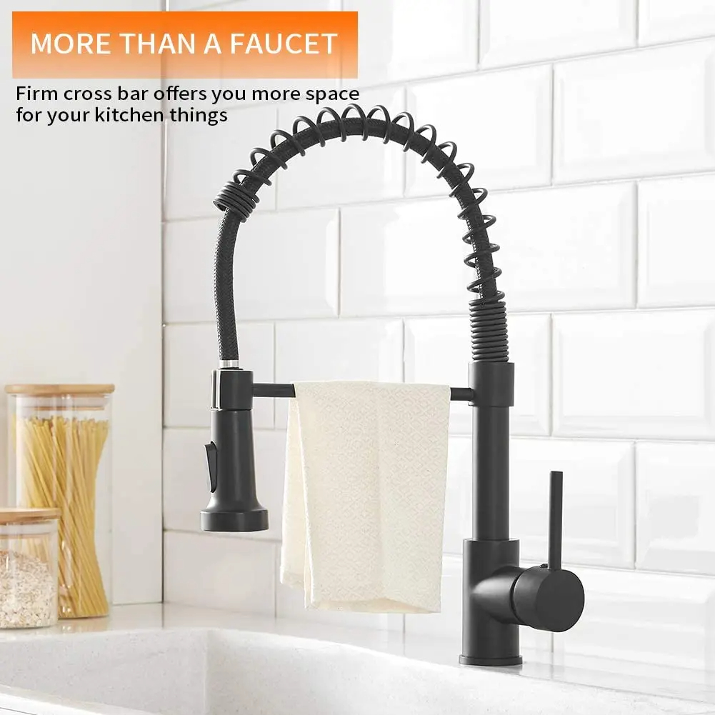 Matte Black Pull Down Kitchen Faucet Chrome Dual M... – Grandado