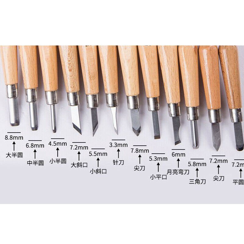 12Pcs Wood Carving Tool Set SK7 Carbon Steel Cutte... – Vicedeal