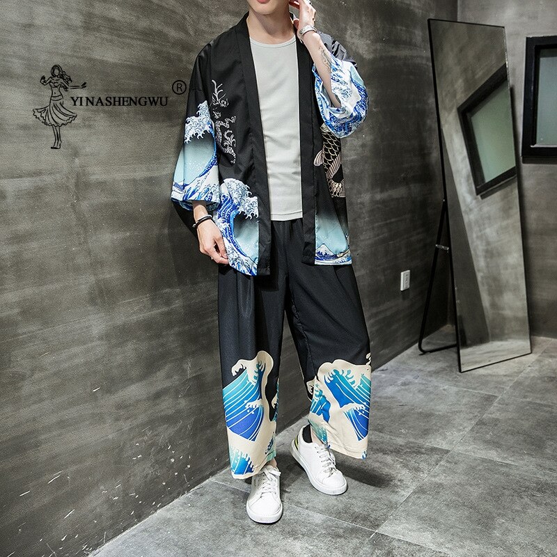 Japanese Kimono Traditional Casual Loose Thin a Se... – Grandado