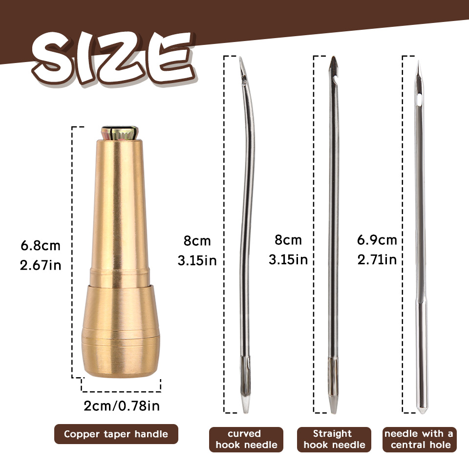 LMDZ 1 Set Leather Sewing Awl Needle with Copper H... – Grandado