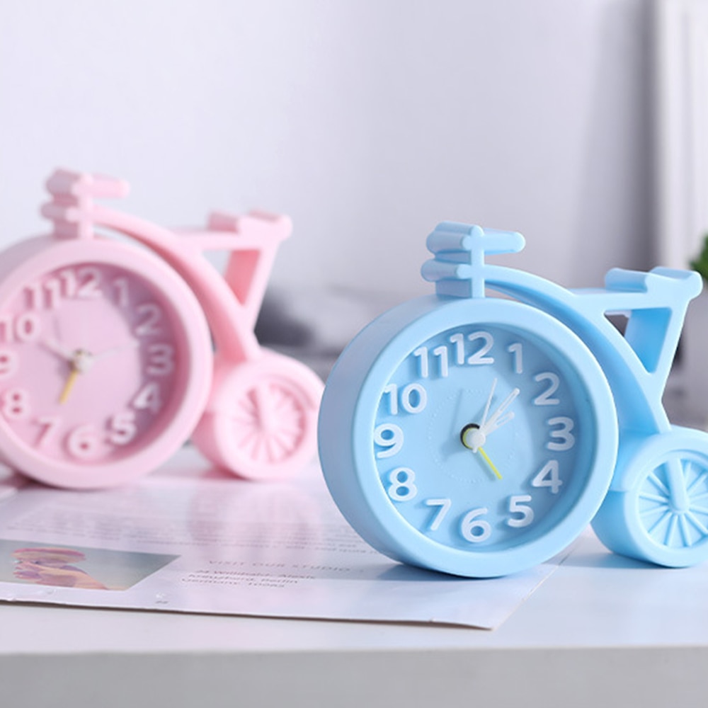 Bicycle Shape Alarm Clock Cartoon Student Children... – Vicedeal