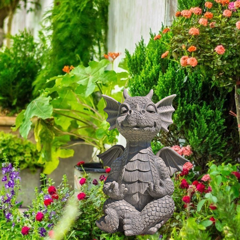 Resin Dragon Statue Zen Yoga Dragon Home Garden De... – Grandado