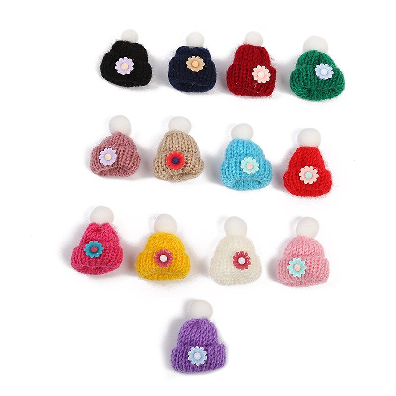 10Pcs Woolen Yarn Knitting Mini Hats DIY Craft Sup... – Grandado