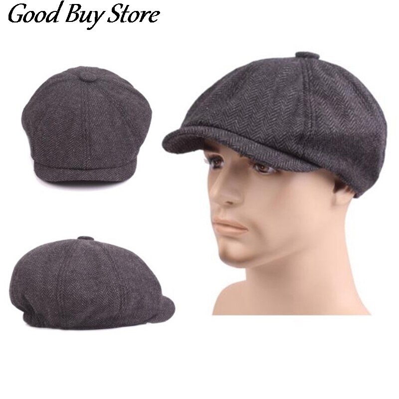 Retro Octagonal Caps Vintage Wool British Newsboy ... – Grandado