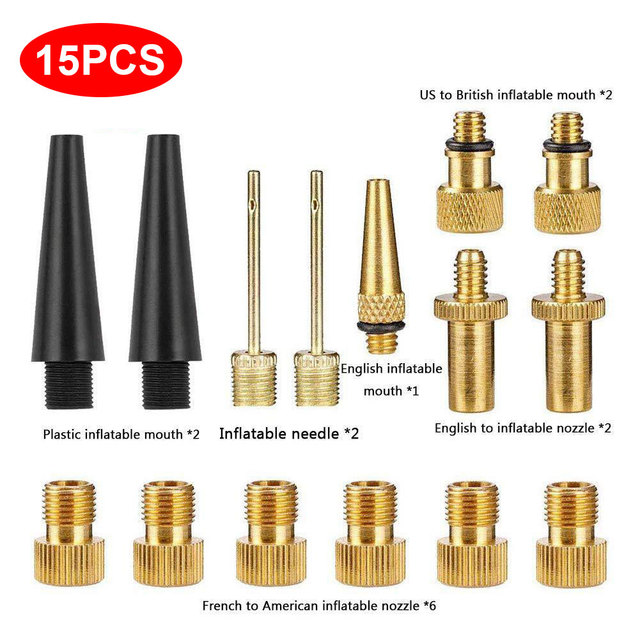 10/14/15Pcs Inflator Pomp Nozzle Kit Valve Adapter... – Grandado