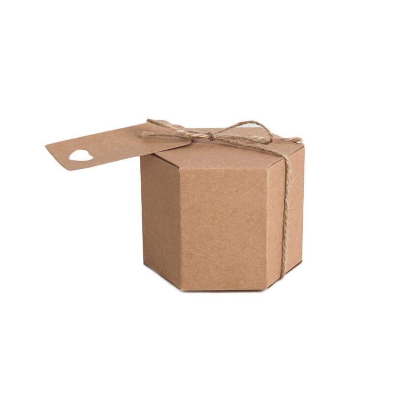 10Pcs European-style hexagonal paper box Kraft pap... – Grandado