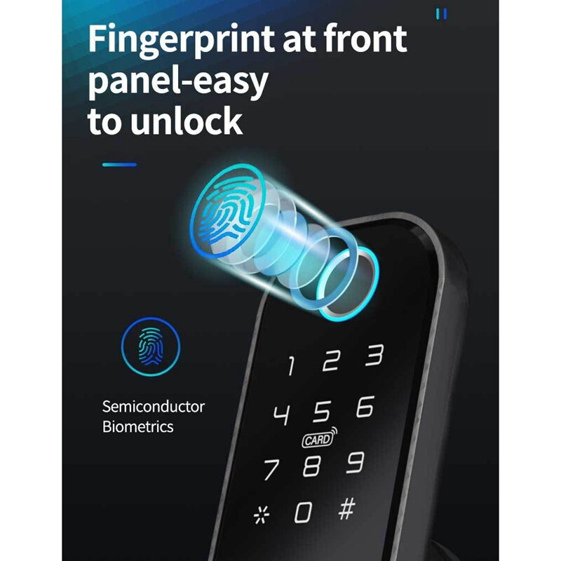 Fingerprint Door Lock with Bluetooth TT Lock APP P... – Grandado