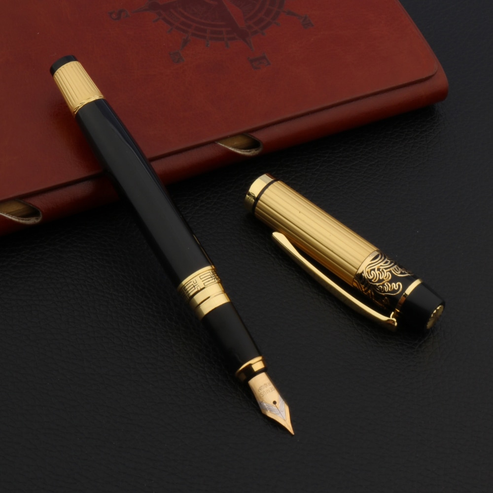 Hero 901 Vulpen Gold Black Metal Inkt Pennen 0.7Mm... – Vicedeal