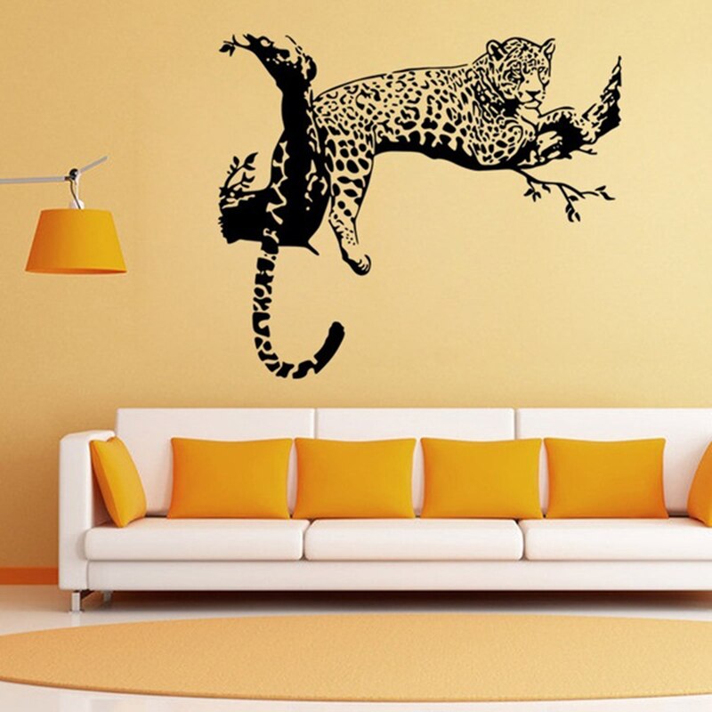 Wild Large Leopard Animal Wall Sticker Tiger 48cm*... – Grandado