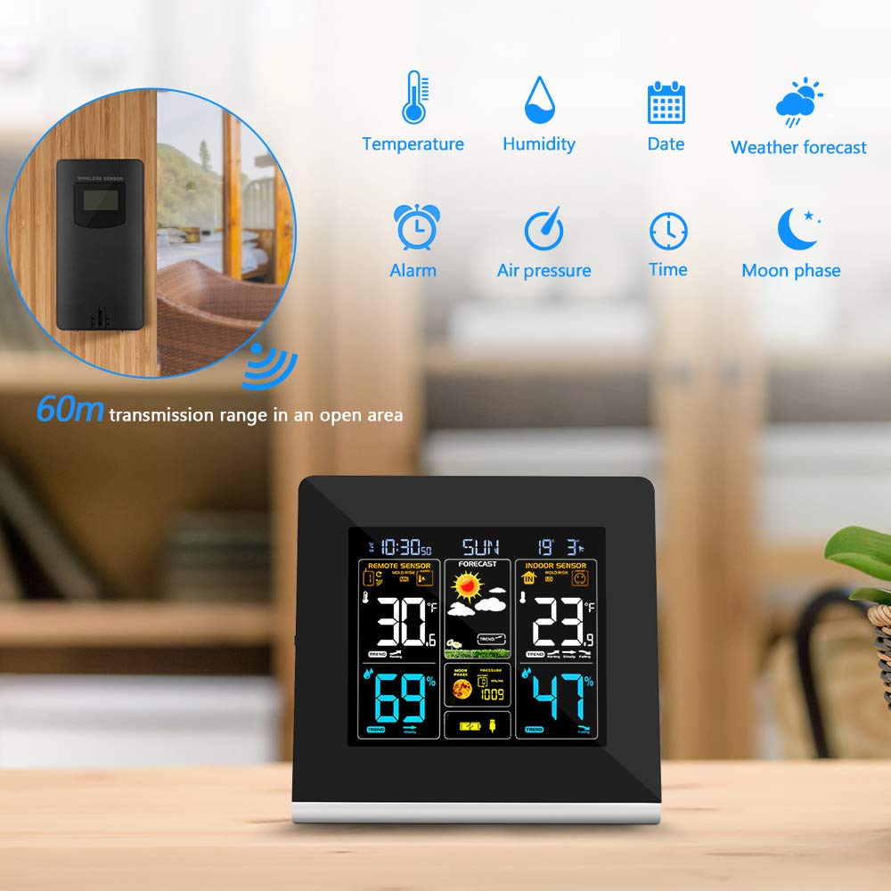 ABKM Weather Clocks,Wireless Weather Station, Hygr... – Grandado