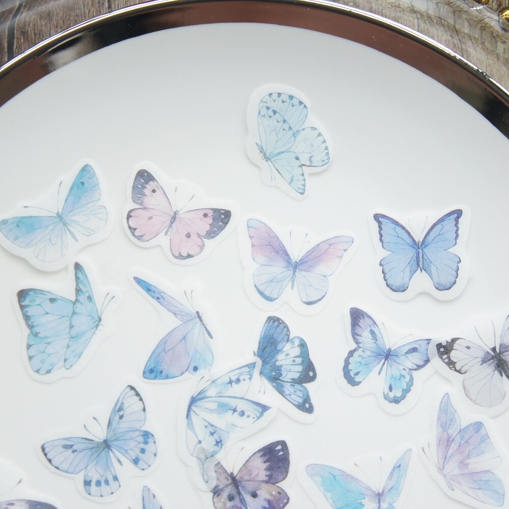 38pcs blue butterfly Sticker As Decoration Scrapbo... – Grandado