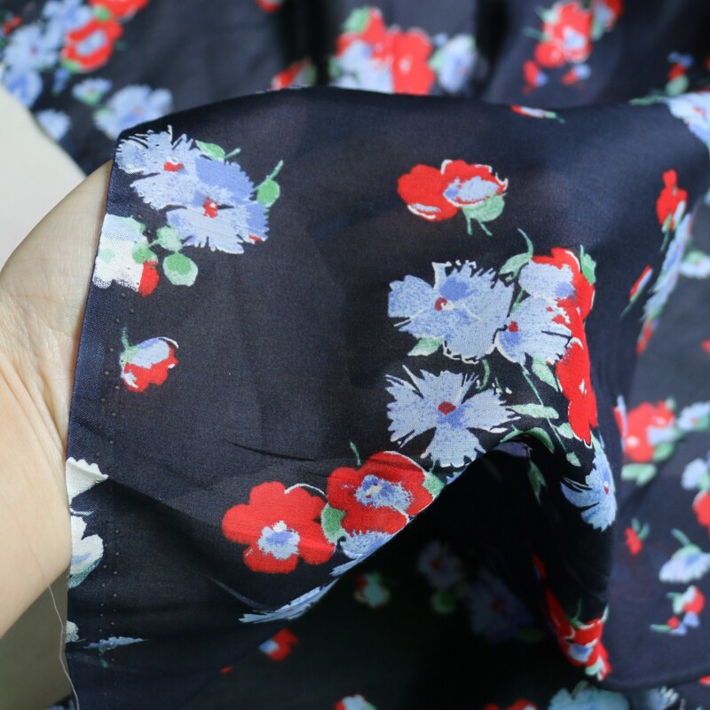 100cm*135cm Navy Silk Cotton Fabric Calico Natural... – Grandado