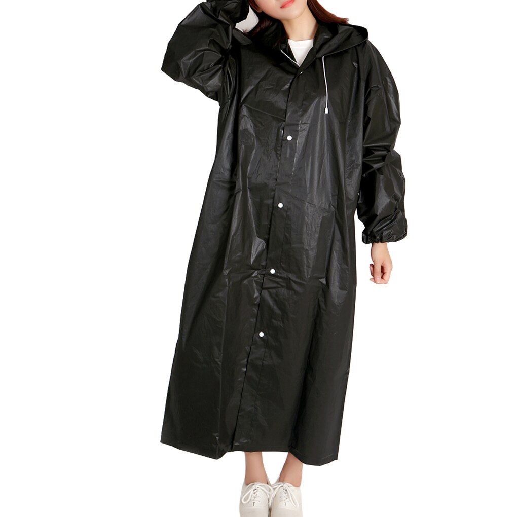 Eva Adults Women Black Raincoat Cloth Hoodie Long ... – Vicedeal