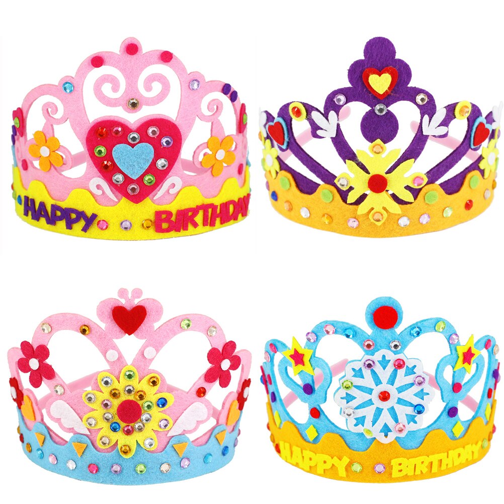 4PCS/Set Non-Woven DIY Crown Hat Princess Headwear... – Grandado