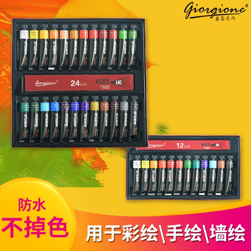 Acrylic Paint Tubes Set 12ml 24 30 Colors Rich Pig... – Vicedeal