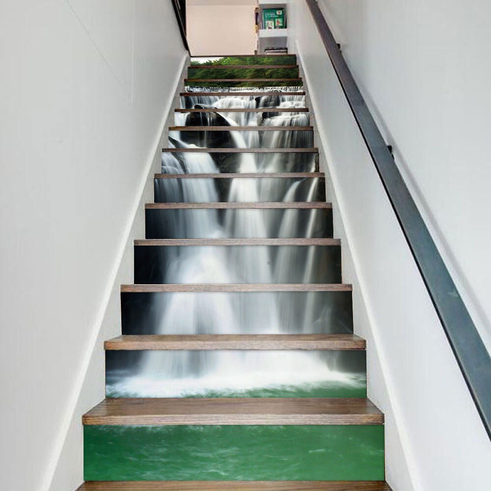 Waterfall Art Mural Staircase Sticker For To The S... – Vicedeal
