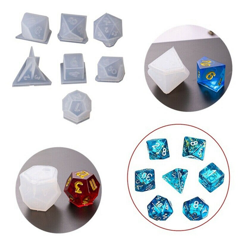 7Pcs DIY Crystal Epoxy Molds Dice Mold Digital Gam... – Vicedeal