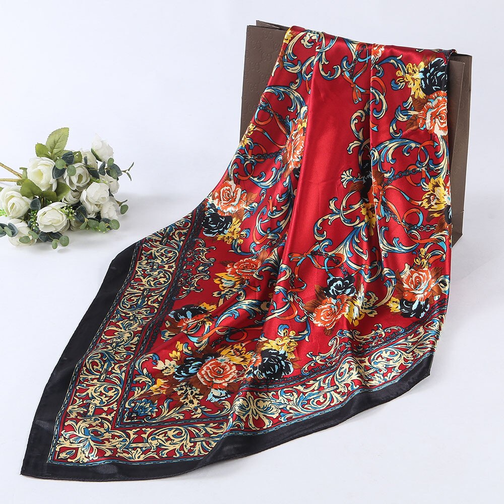 Silk Satin Scarf Women Foulard Neck Head Scarf Wra... – Grandado