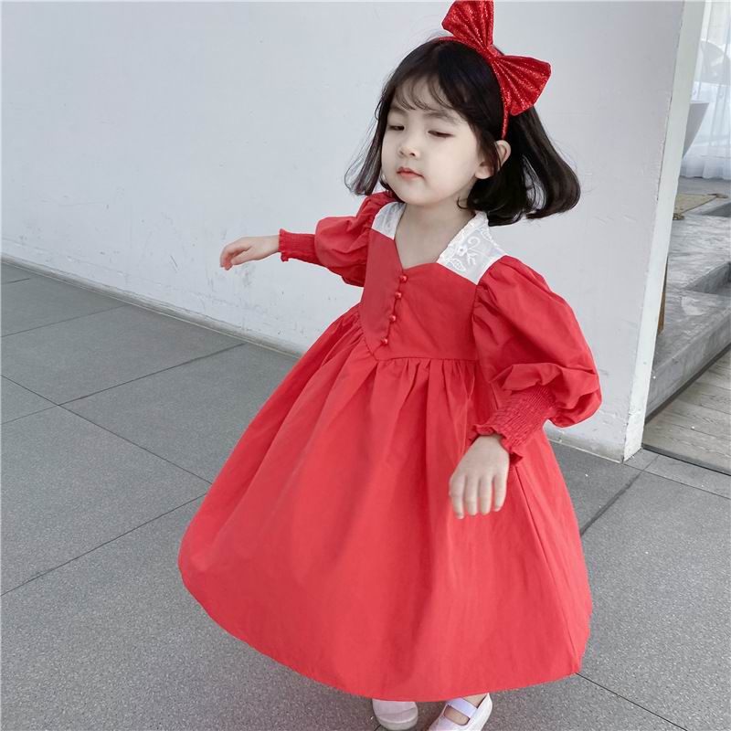 Meisje Rode Jurk Lolita Paleis Stijl Bubble Lange ... – Grandado