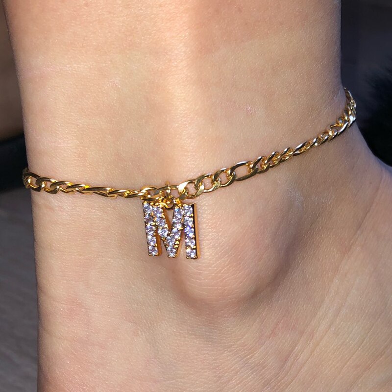 Tiny A-Z Initial Letter Anklets For Women Stainles... – Grandado