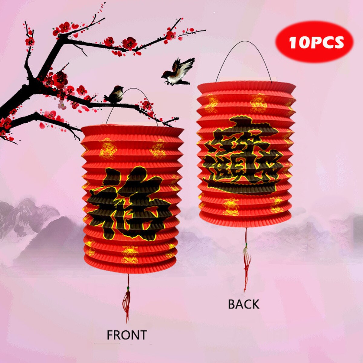 10PCS Paper Lanterns Portable Organ Hanging Festiv... – Grandado