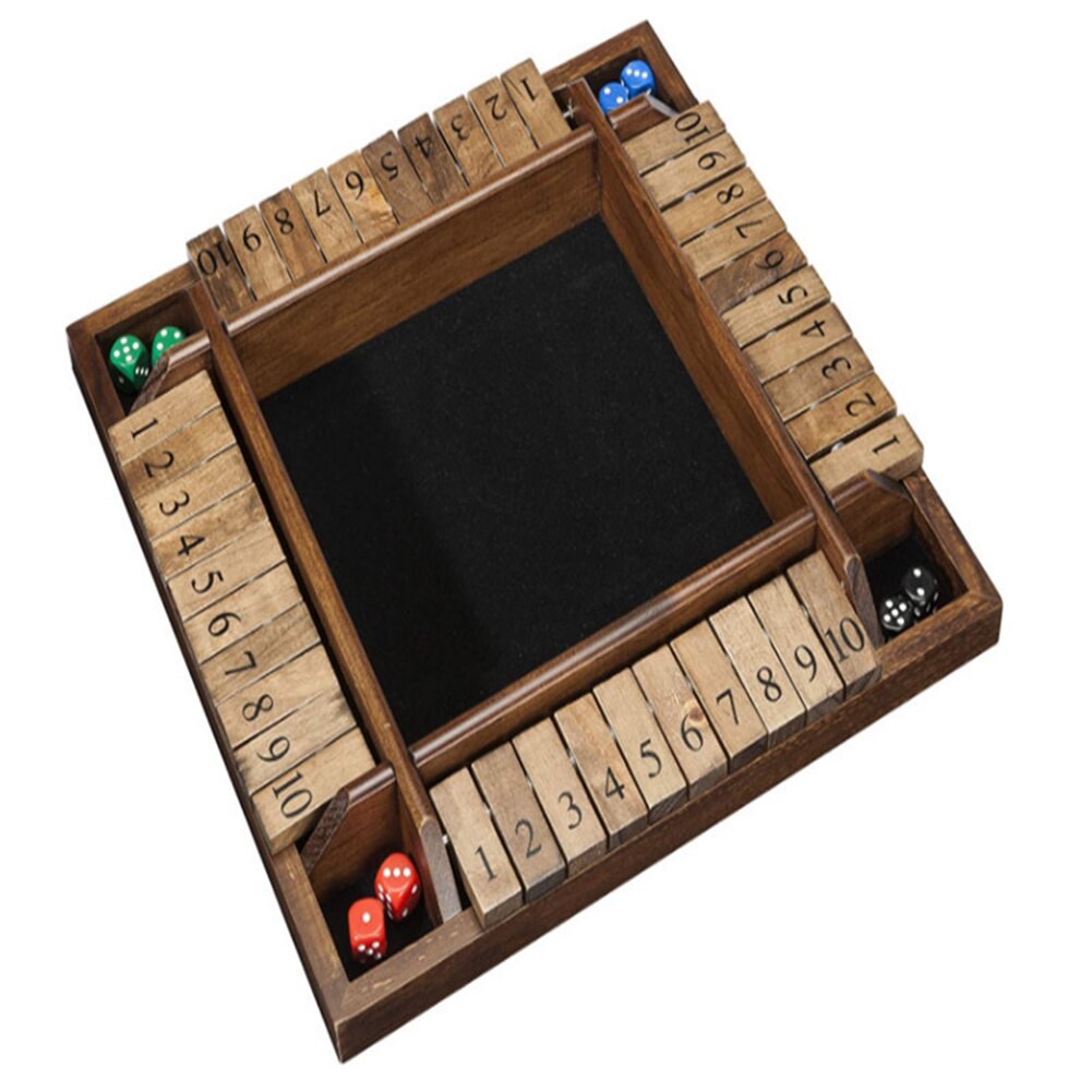 4 Sided 10 Numbers Shut The Box Board Game Set Kid... – Grandado