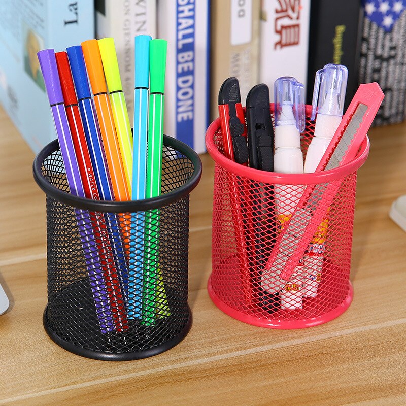 Metal Mesh Square Pen Pot Case Pencil Holder Offic... – Vicedeal