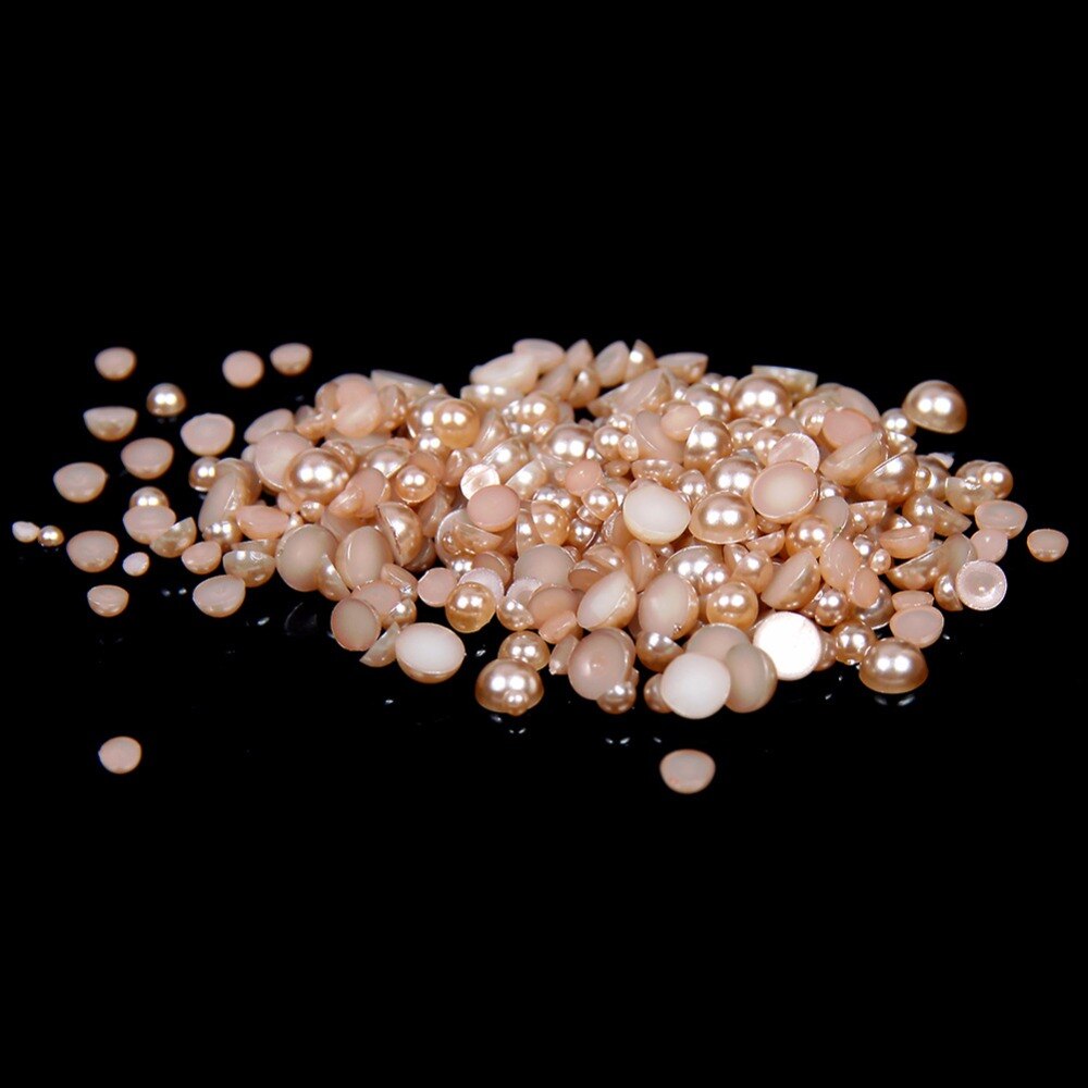 2mm~14mm All Size Lt.Coffee Color Flat back ABS ro... – Grandado