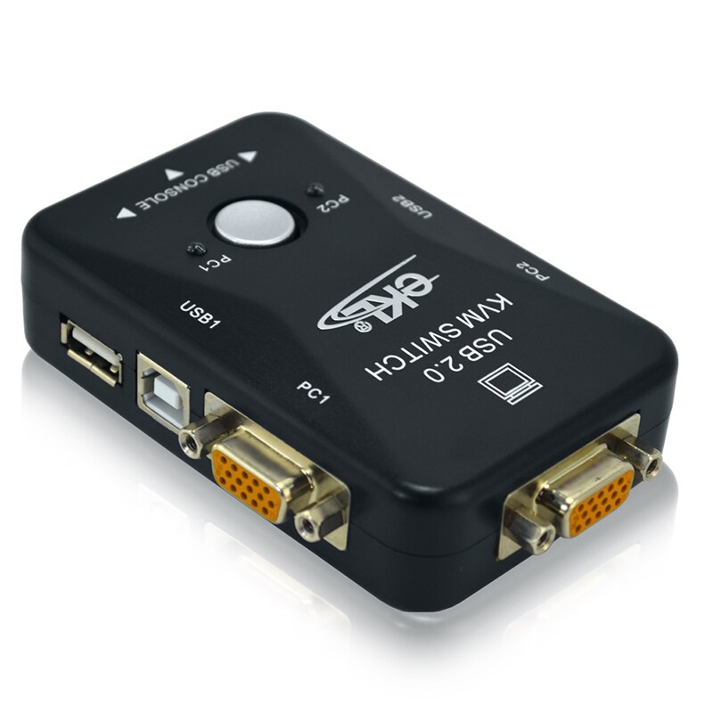 KVM Switcher 2 Port USB VGA Switch Box mit Control... – Vicedeal