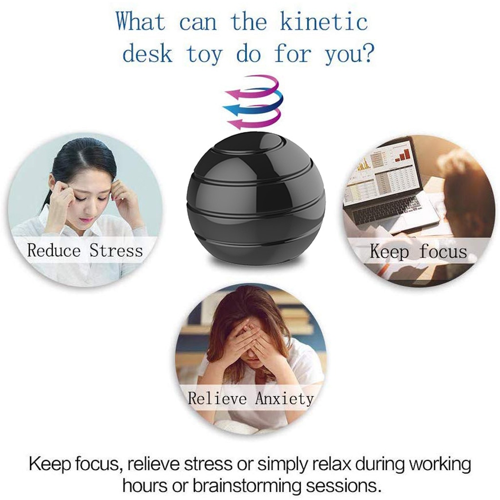 2PCs Kinetic Desk Toy Hand Spinner Desktop Revolve... – Grandado