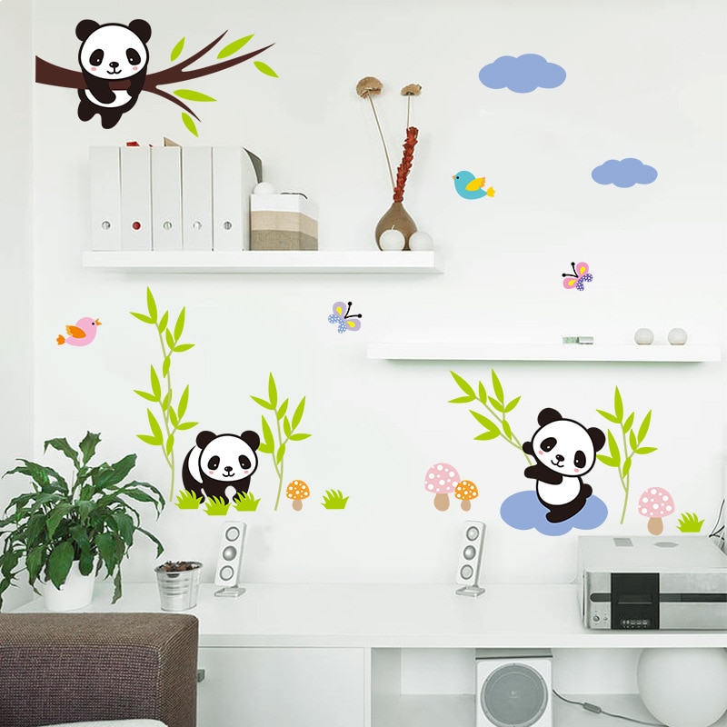 Cartoon Panda life animal Wall Stickers for kids b... – Grandado