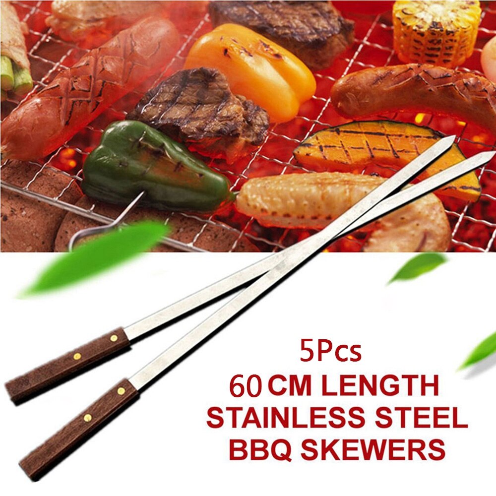 5 st bbq grillspett långhandtag grillgaffel rostfr... – Grandado