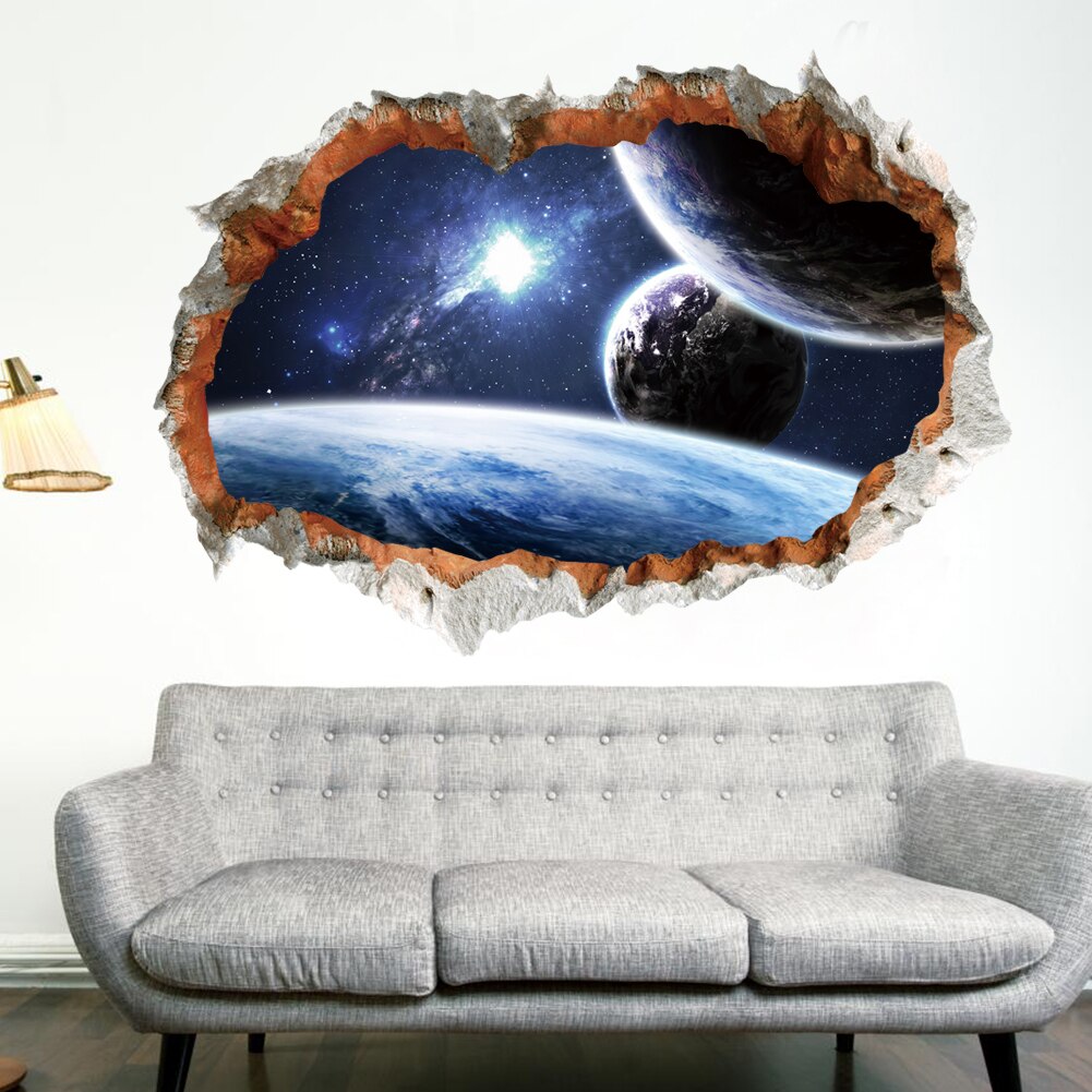 Outer space Star Galaxy Wall Sticker 3D Vivid brok... – Grandado
