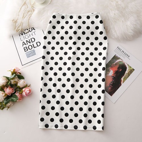 Realeft Vrouwen Stippen Gedrukt Potlood Wrap Rokke... – Grandado