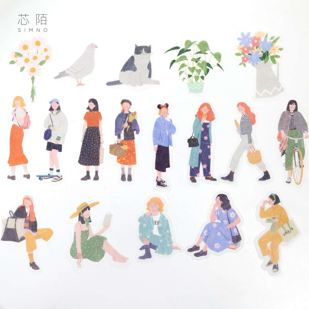 30pcs/lot Kawaii Girls Flowers Stickers Set Scrapb... – Grandado