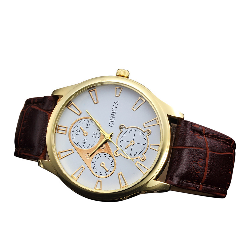 Retro Leather Band Analog Alloy Quartz Wrist Watch... – Grandado