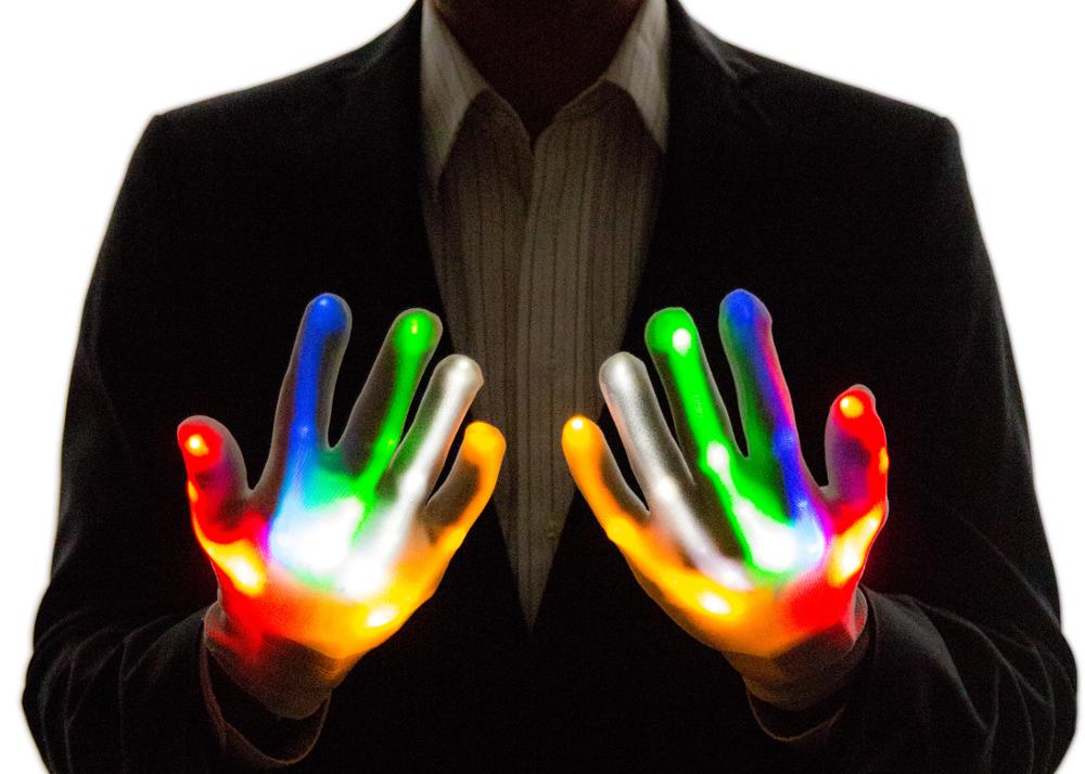 1Pair LED Light Up Hand Finger Glowing Gloves Hall... – Vicedeal