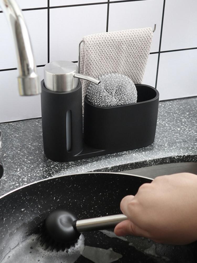 Sort vask caddy rengøringssæt køkken caddy med sæb... – Grandado