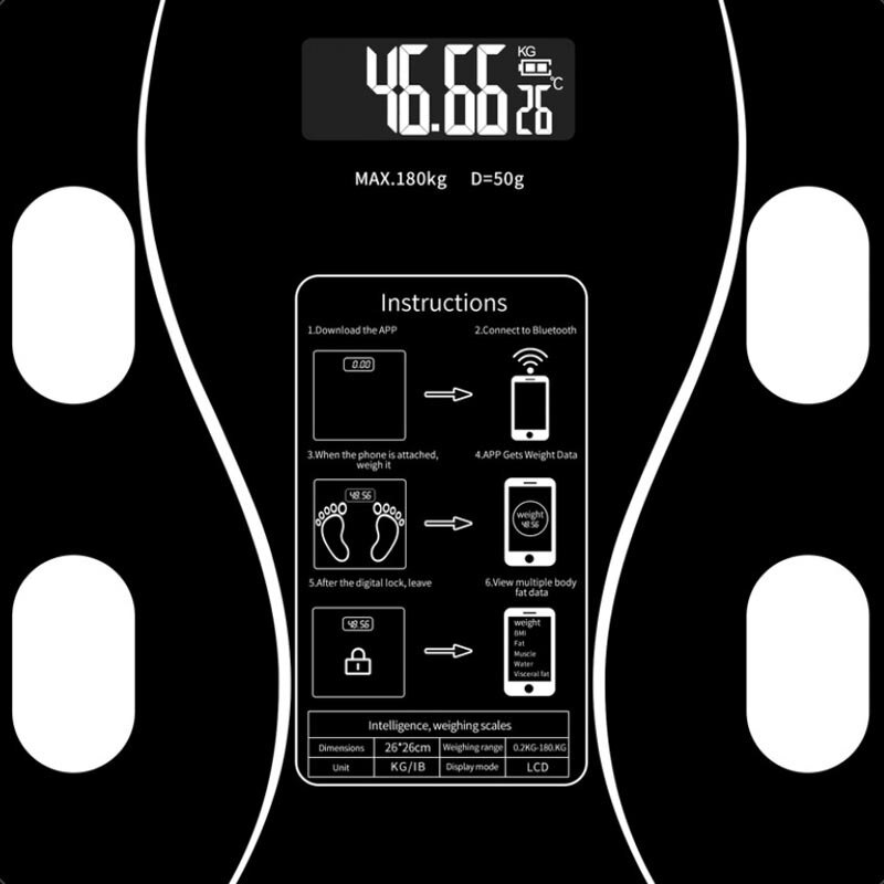 Bluetooth Escala de grasa corporal inalámbrico int... – Grandado