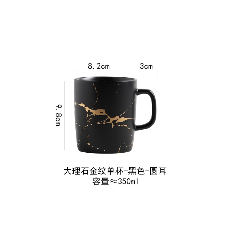 European marble pattern ceramic mug brushing teeth... – Grandado